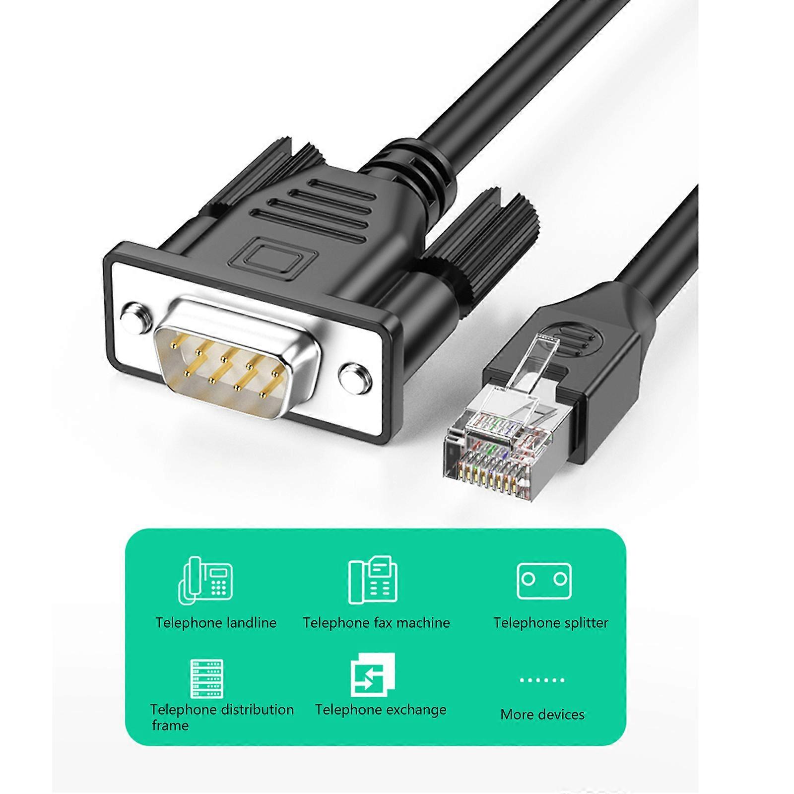 RJ45 to DB9 RS232 Serial Port Power Cable Male/Female Connectors Wire ...
