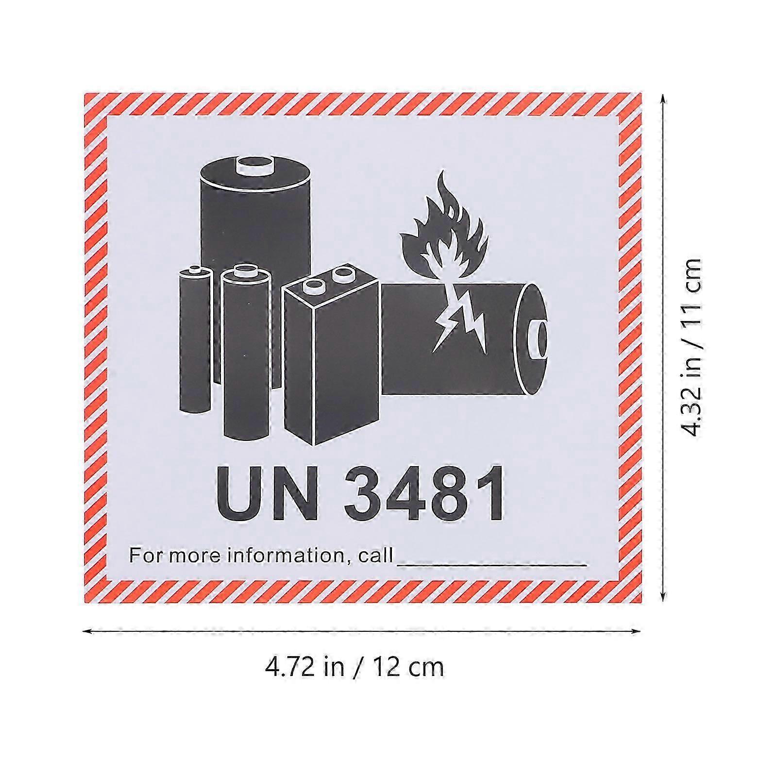 100 sheets Lithium Battery Labels Adhesive Stickers Transport Caution ...