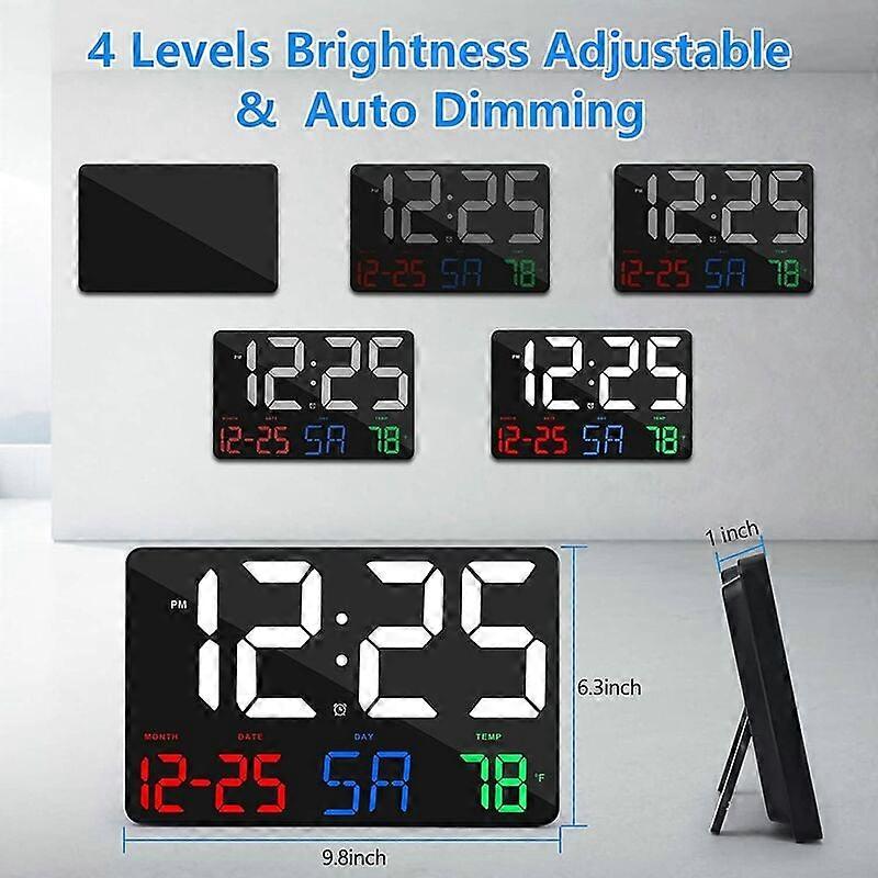 Digital Clock, Brightness Dimmer & Multifunction Digital Timer Clock, A ...