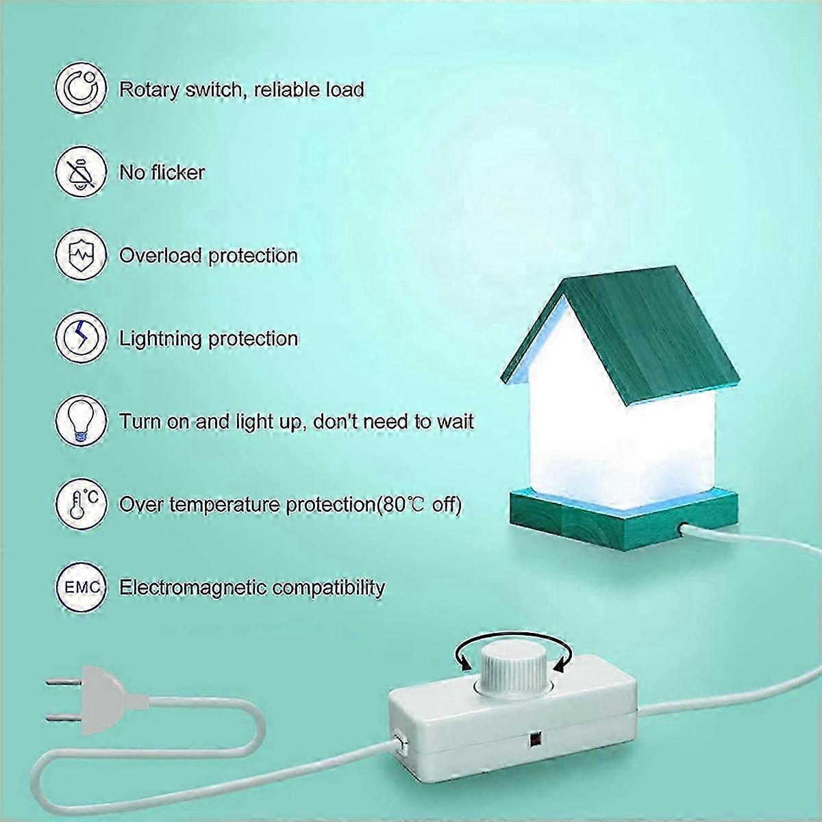 Rotary Inline LED Dimmer Switch with ON/Off Knob Control for 3-100W ...