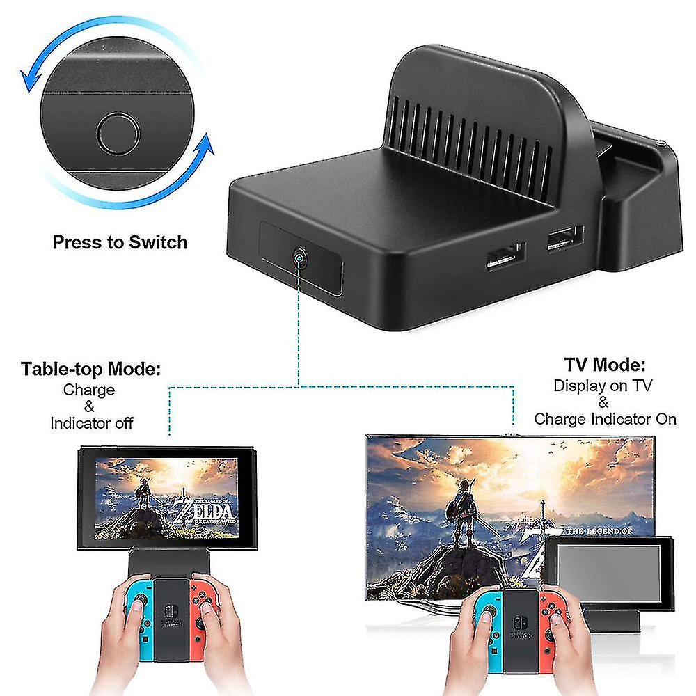 Nintendo Switch Dock, bärbar Nintendo Switch TV-dockningsstation, ersättning för officiell ...