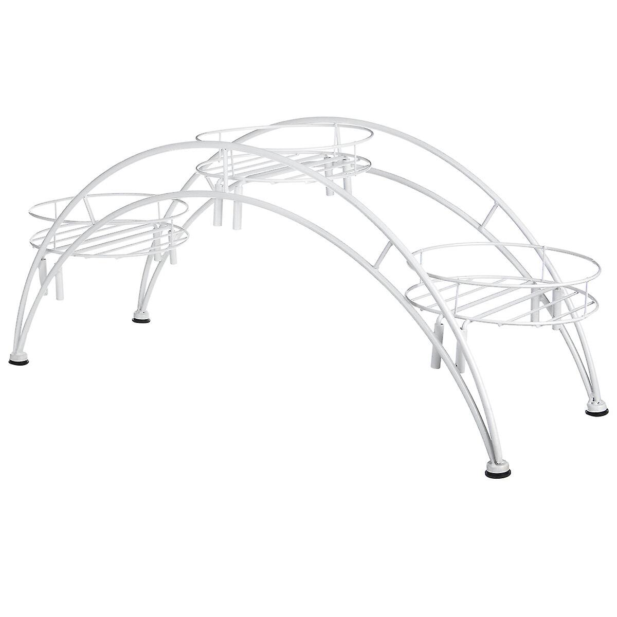 Curved flower rack metal flower stand plant stand balcony garden flower ...