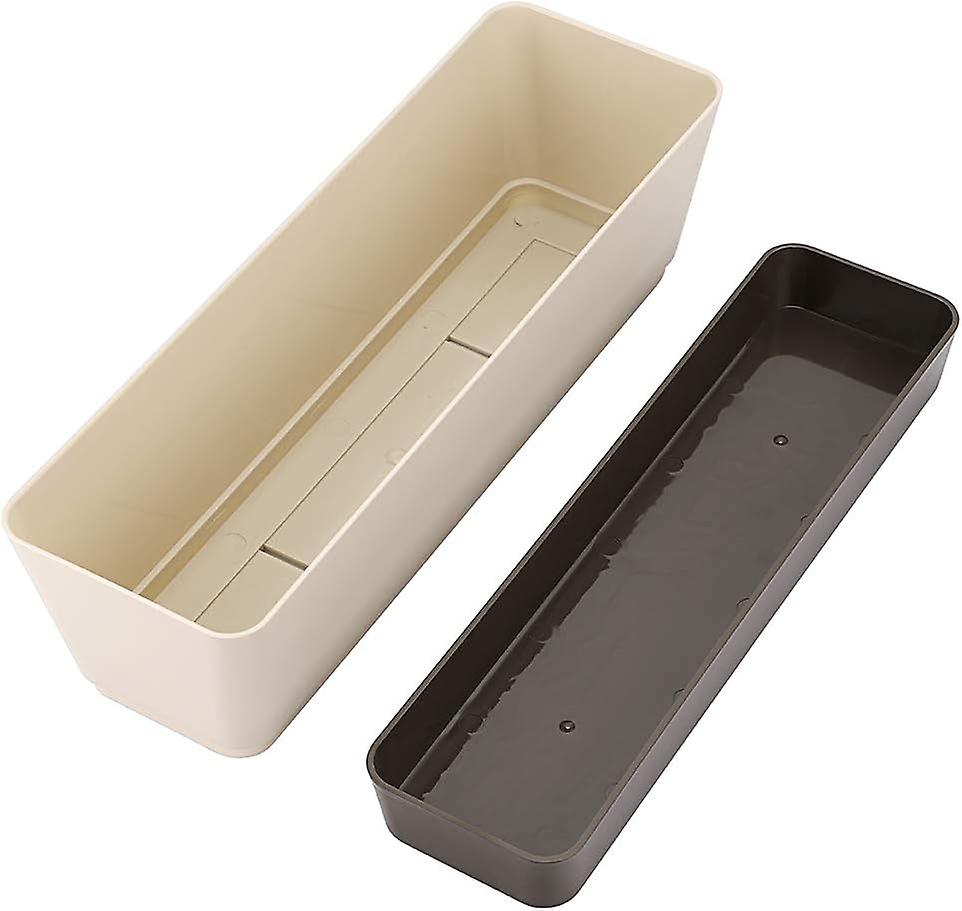 Rectangular Planter Box with Labels, 12" Rectangular Plastic Flower Pot ...