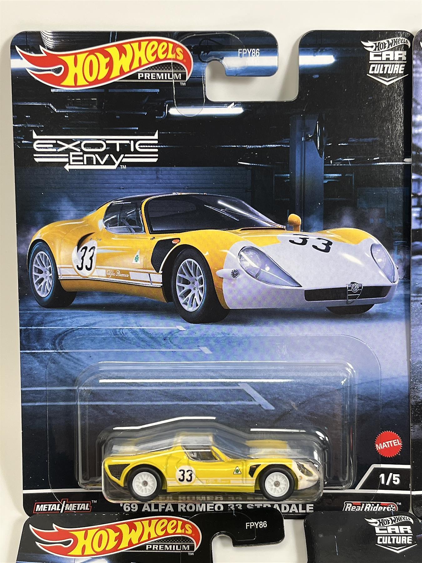 Hot Wheels Exotic Envy 5 Car Set Real Riders 1:64 Scala FPY86 957M ...