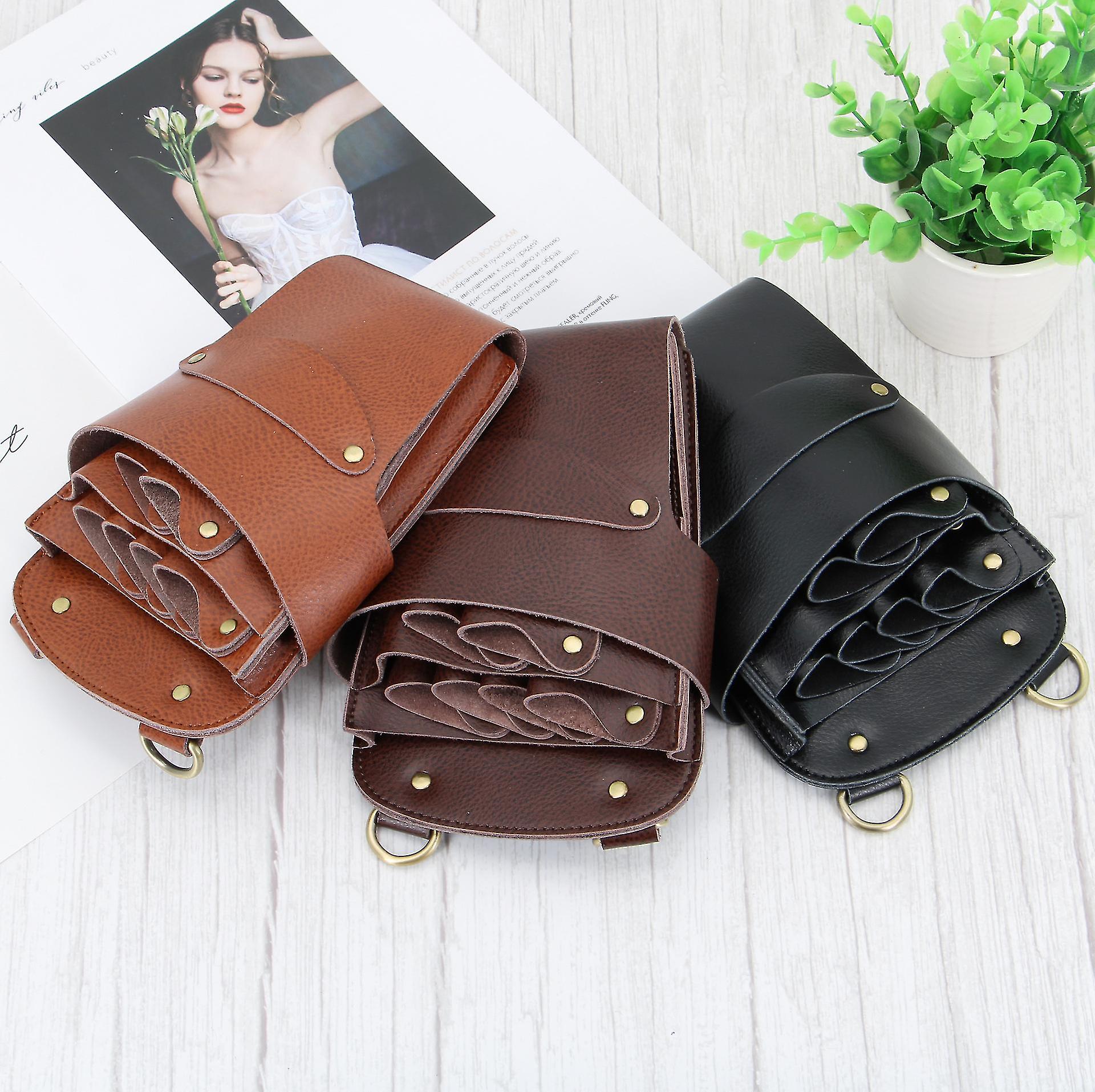 Scissor Bag Belt, Soft Leather Hairdressing Salon Barber Shears Holster With Shoulder Waist ...