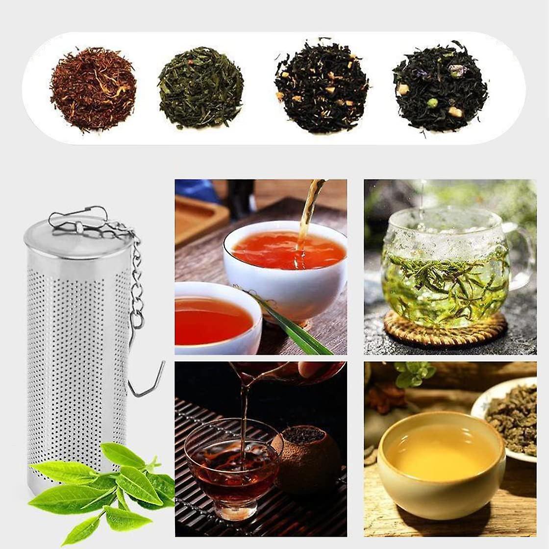 4pcs Stainless Steel Tea Infuser Tea Strainer With Extended Chain Hook ...
