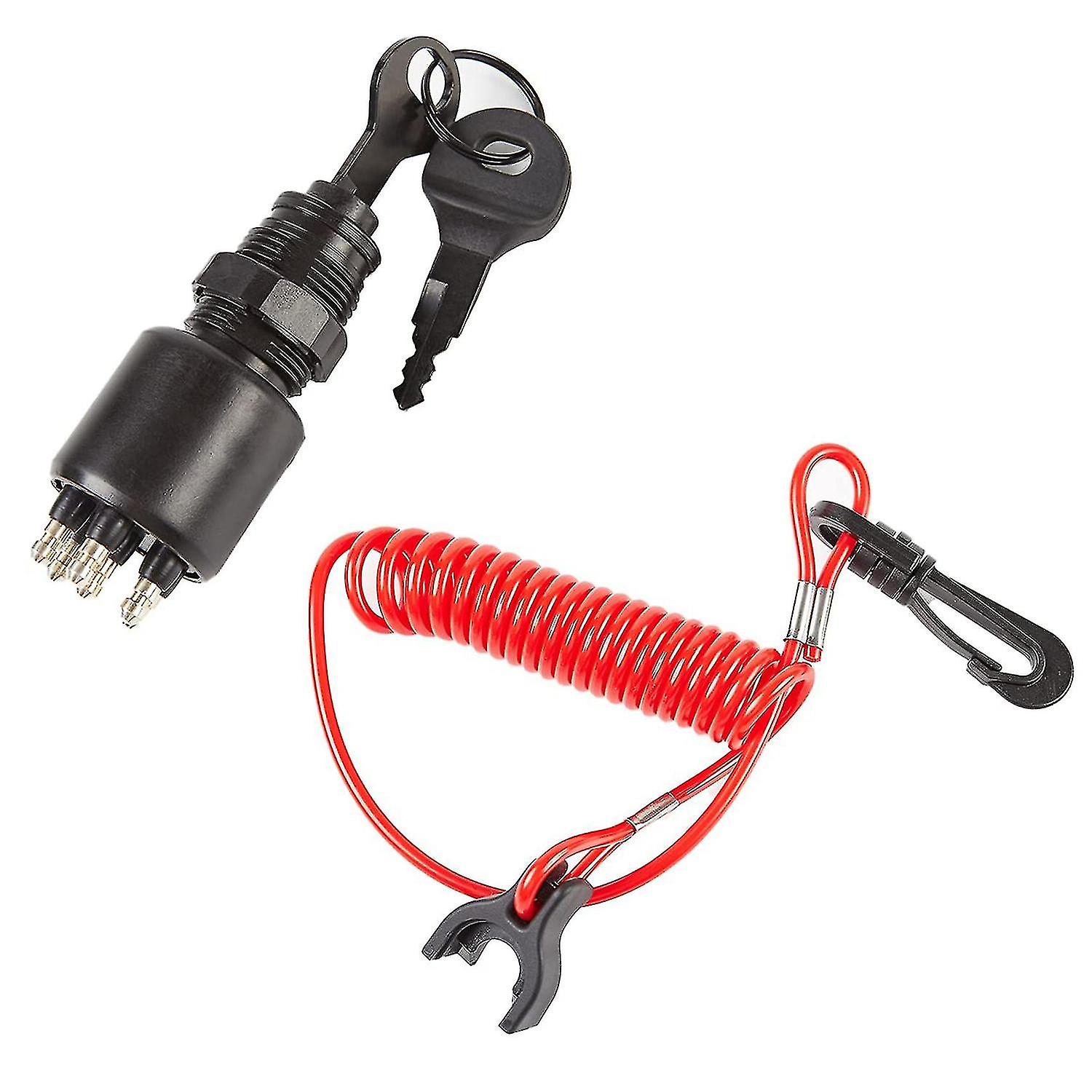 Ignition Switch Key Safety Lanyard Lock Assembly Compatible With Omc ...