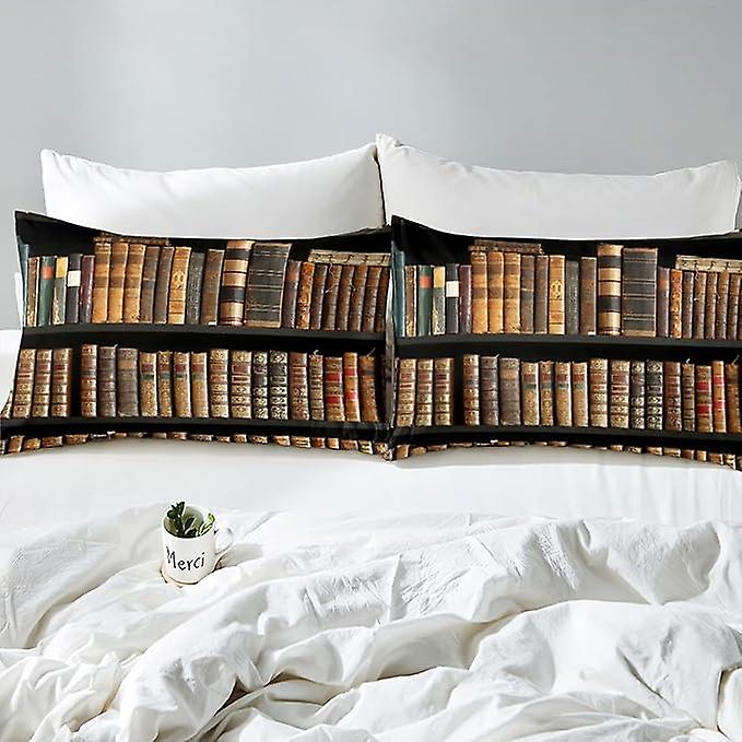 Vintage Books Bedding Set 3d Bookshelf Bedclothes Single Kids Boys ...
