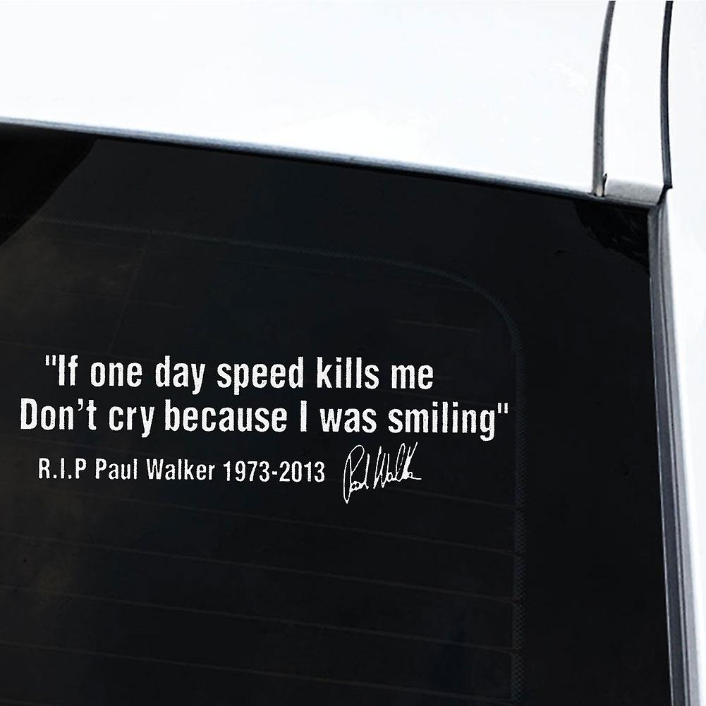 Paul Walker English Sentence Reflective Car Body Window Decals Sticker ...