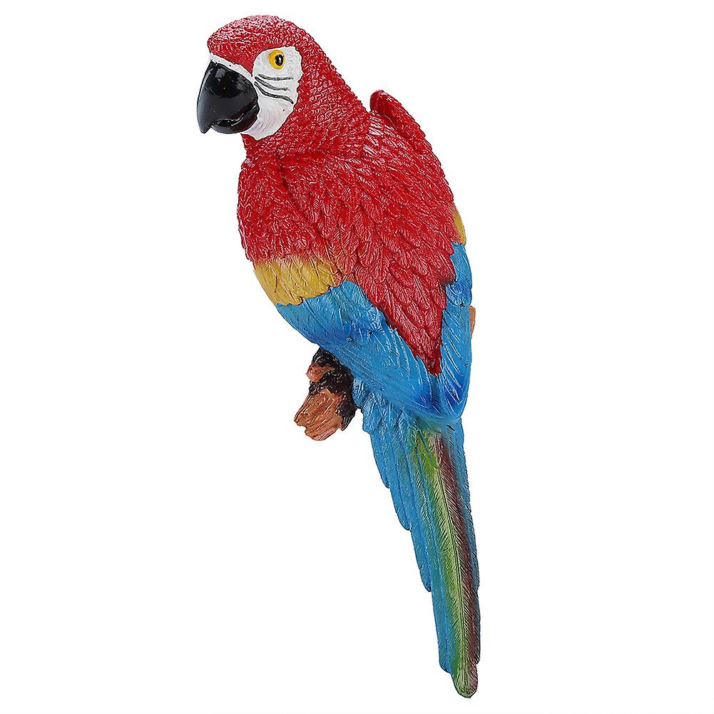Resin Parrot Figurine Lifelike Bird Ornament Garden Sculpture Wall ...