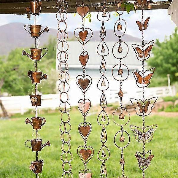 Steel Leaf Rain Chain, 1m Length Metal Garden Art Gift For Mom, Rain ...