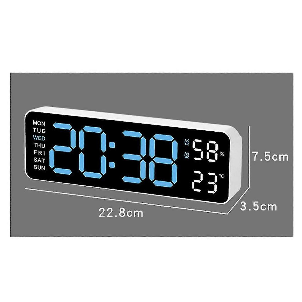 Large Digital Wall Clock Temperature And Humidity Week Display ...
