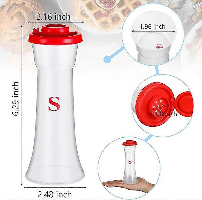 Set of 2 Plastic Salt and Pepper Shakers with Lids Large Moisture Proof ...