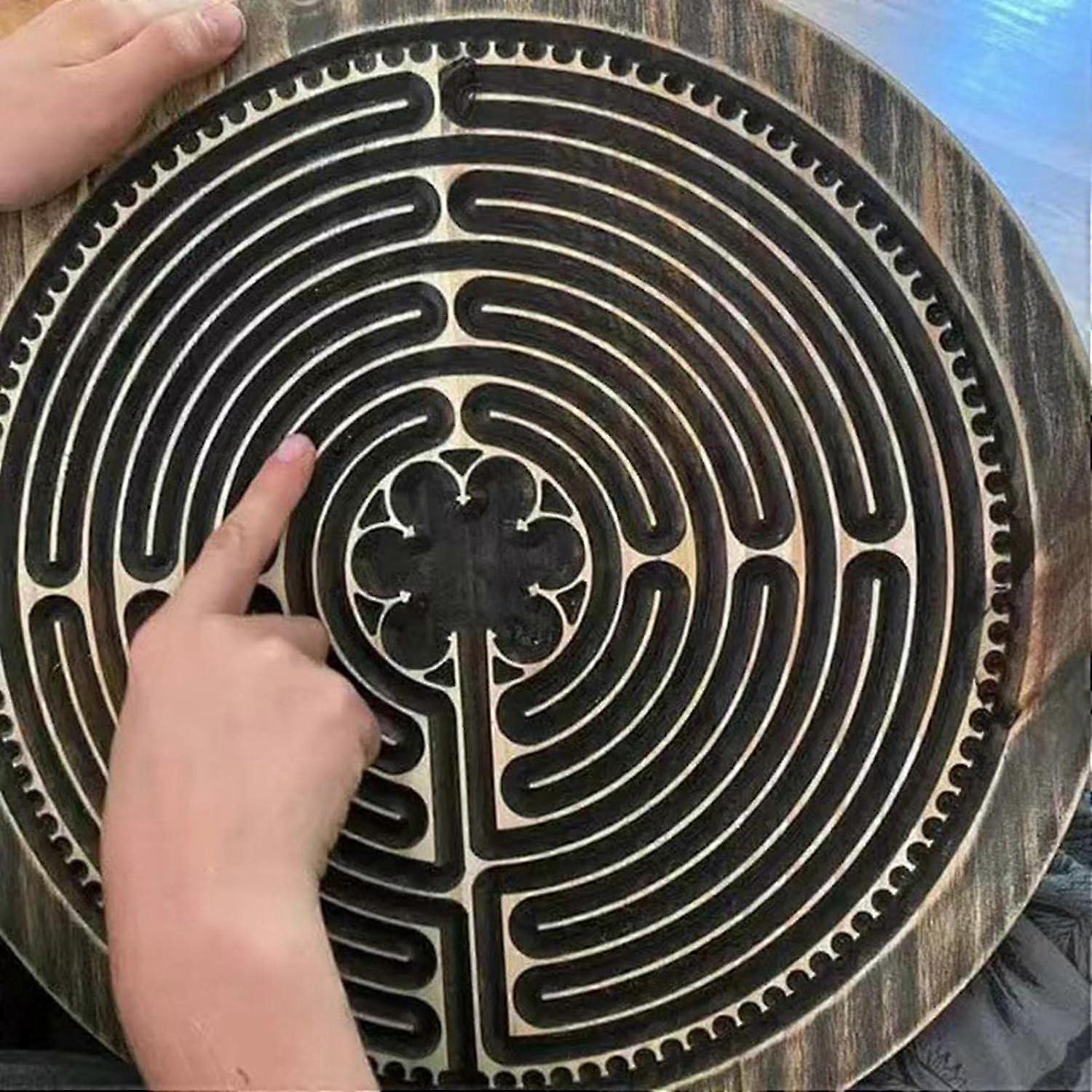 Wooden Labyrinth Maze Game Finger Maze Board,Portable and Sturdy Wooden ...