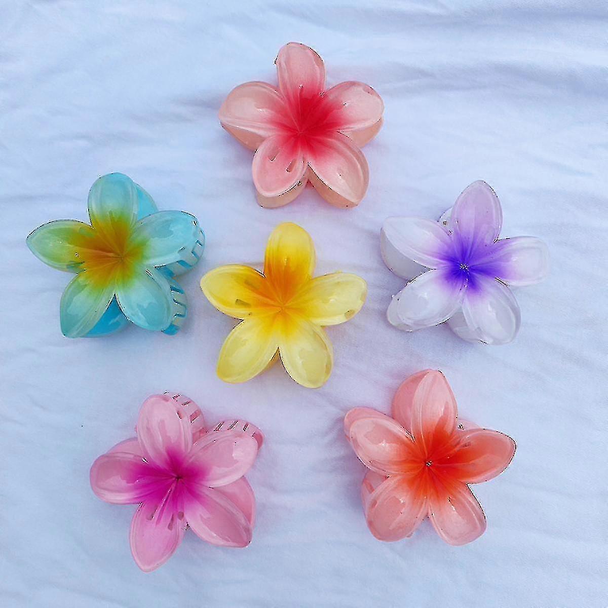 6 Pcs Imitation Bauhinia Flower Grab Clip, Plumeria Flower Hairpin Bath ...