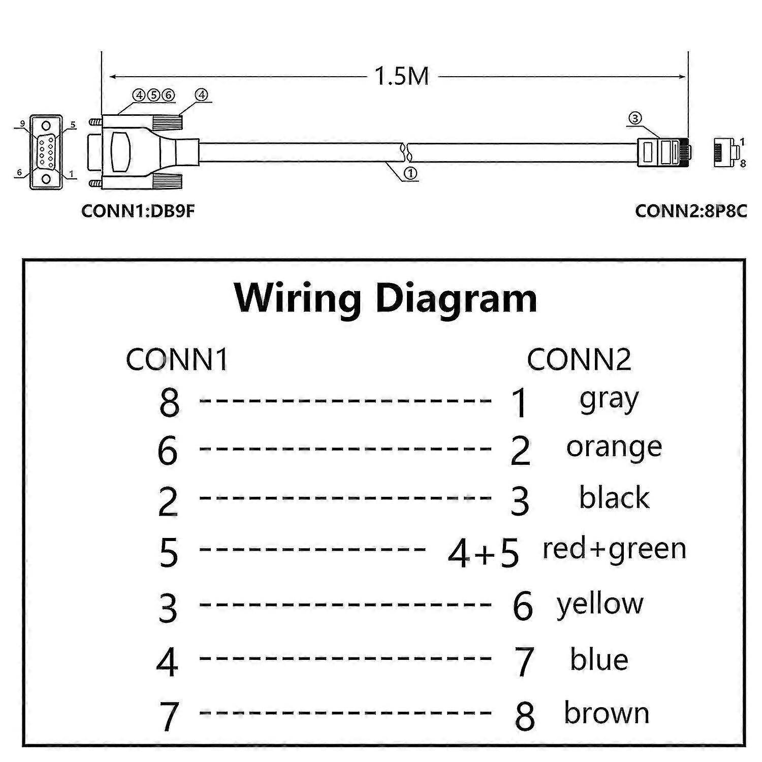 Rj45 To Serial Port Cable 9 Pin Db9 Female Serial Rs232 Port To Rj45 ...