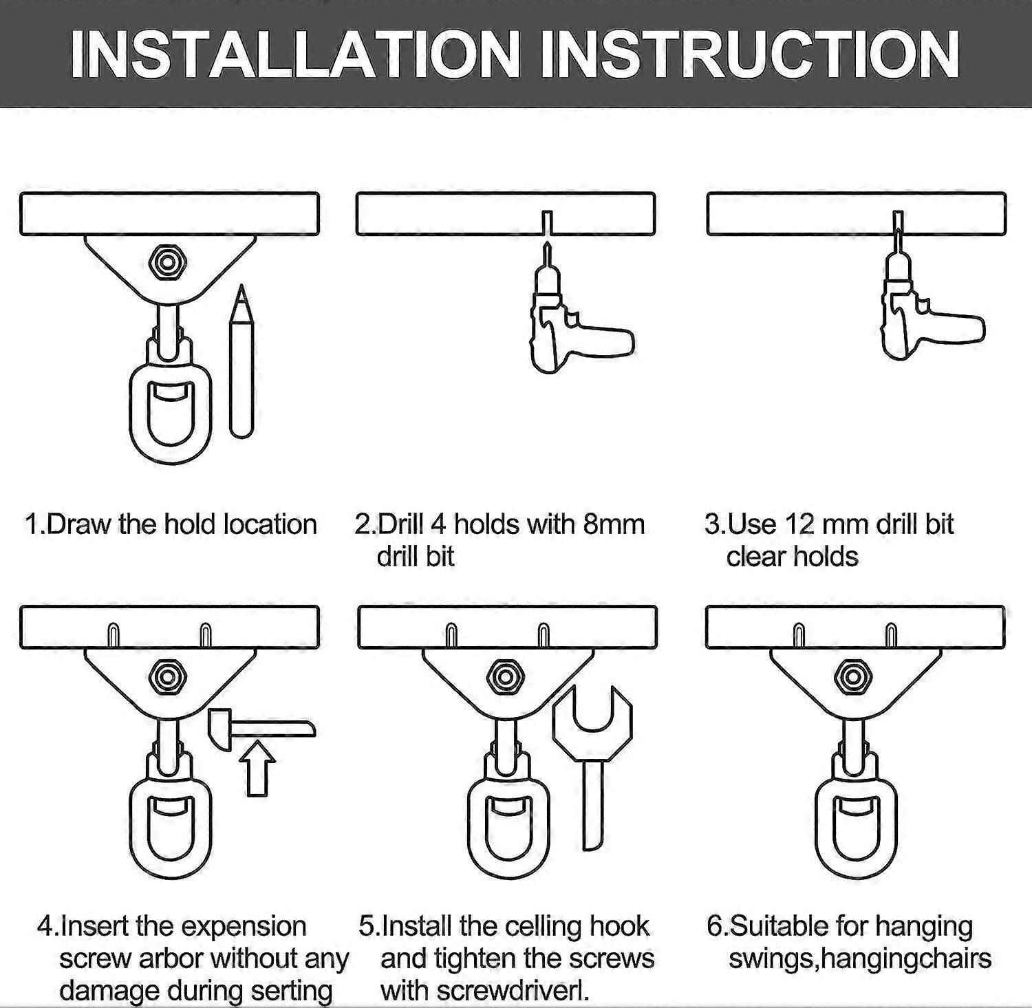 Heavy Ceiling Hook Stainless Steel 450 kg Capacity 360 Rotation, Hooks ...