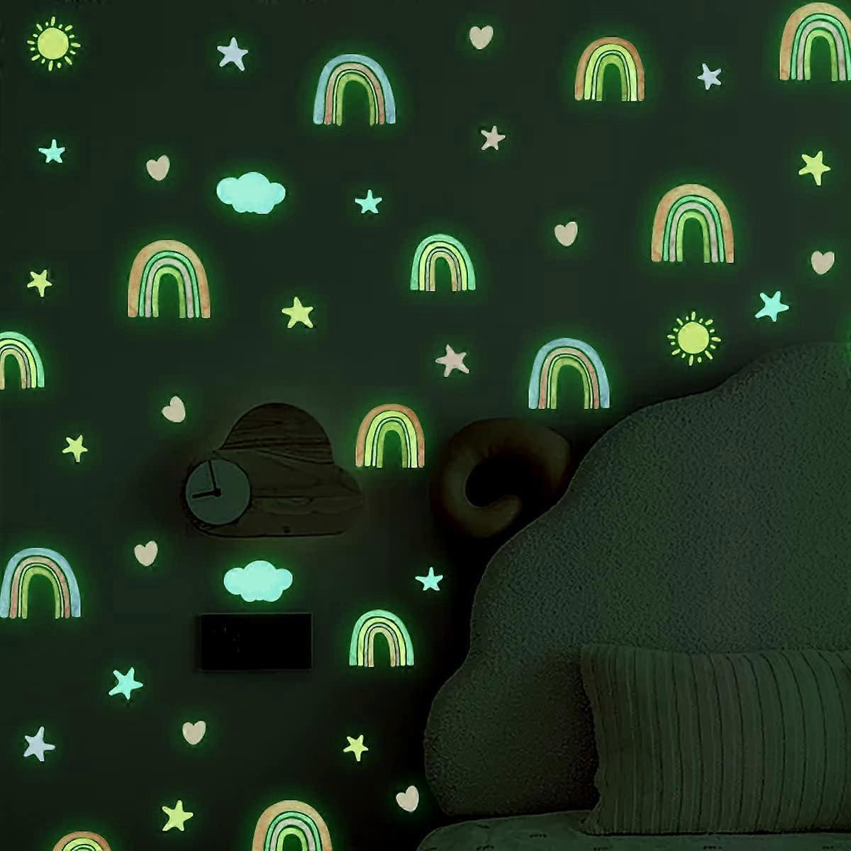 Rainbow Stickers Luminous Rainbow Wall Stickers Colorful Rainbow Wall ...