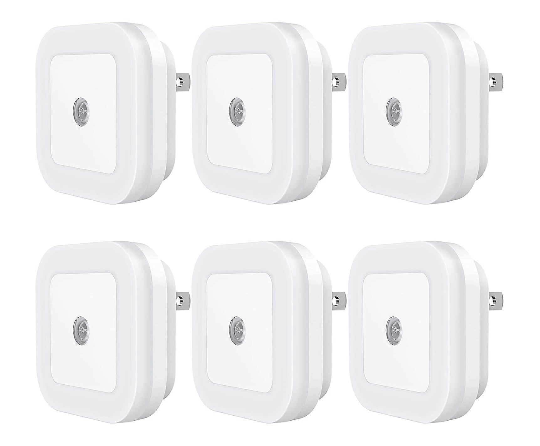 6-Pack Plug-in LED Night Light with Dusk-to-Dawn Sensor for Stairs ...