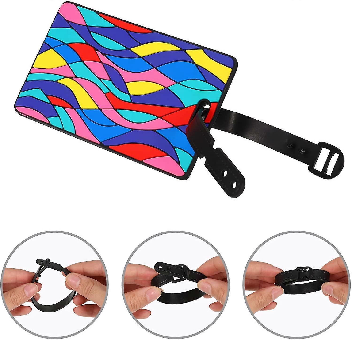 6 Pcs Secure Luggage Tags PVC Suitcase Luggage Tags Travel Suitcase Baggage Handbag Tag Labels ...