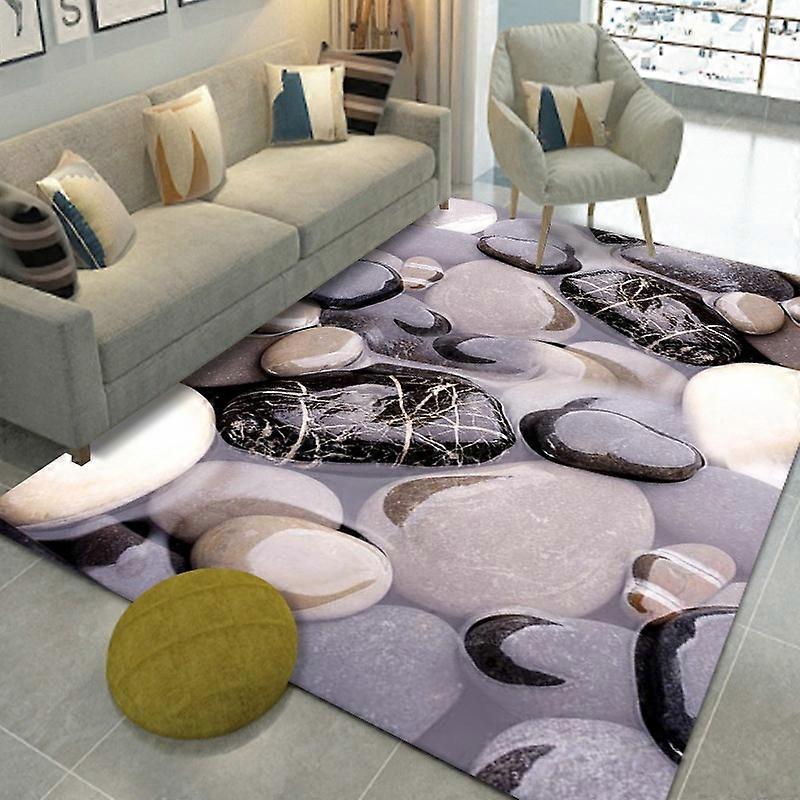 3D Stone Beach Pebbles Area Rug for Living Room Anti-slip Bedroom Sofa ...