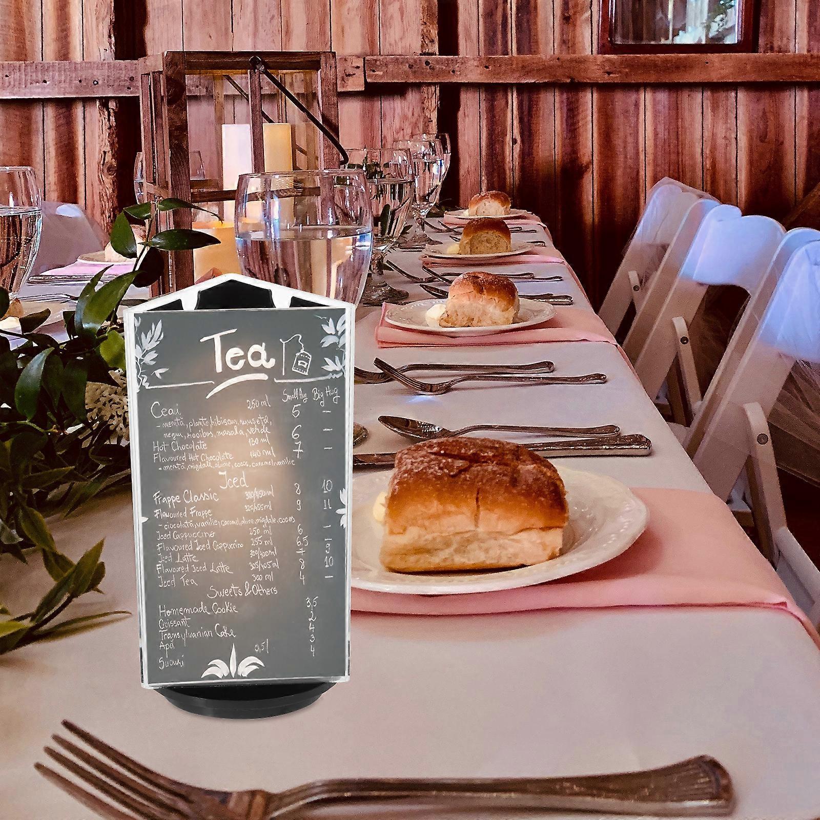 Acrylic Sign Holder Rotatable Restaurants Menu Display Stand Tabletop ...