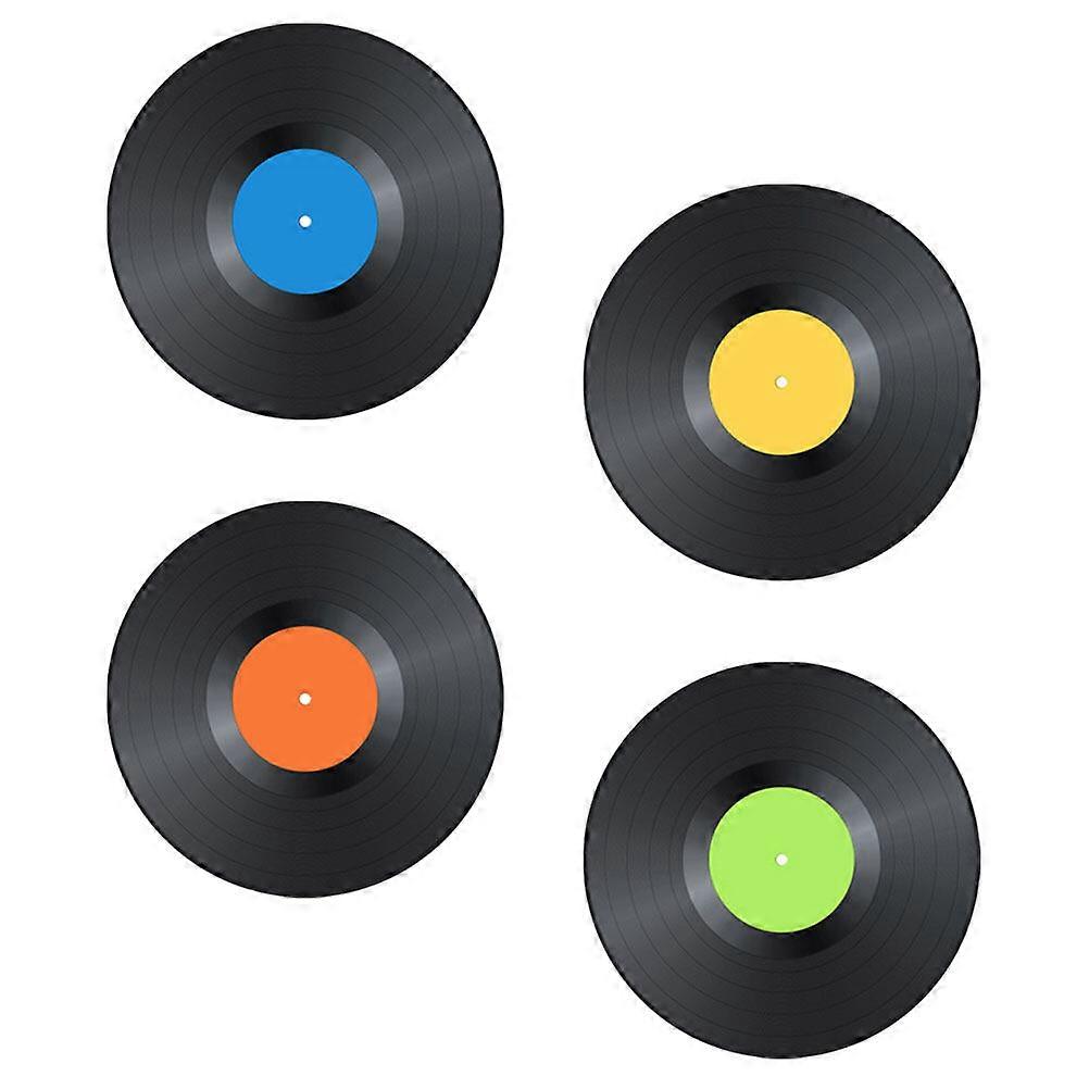 4pcs Vinyl Record Shape Stickers Blank Vinyl Records Vintage Fake ...
