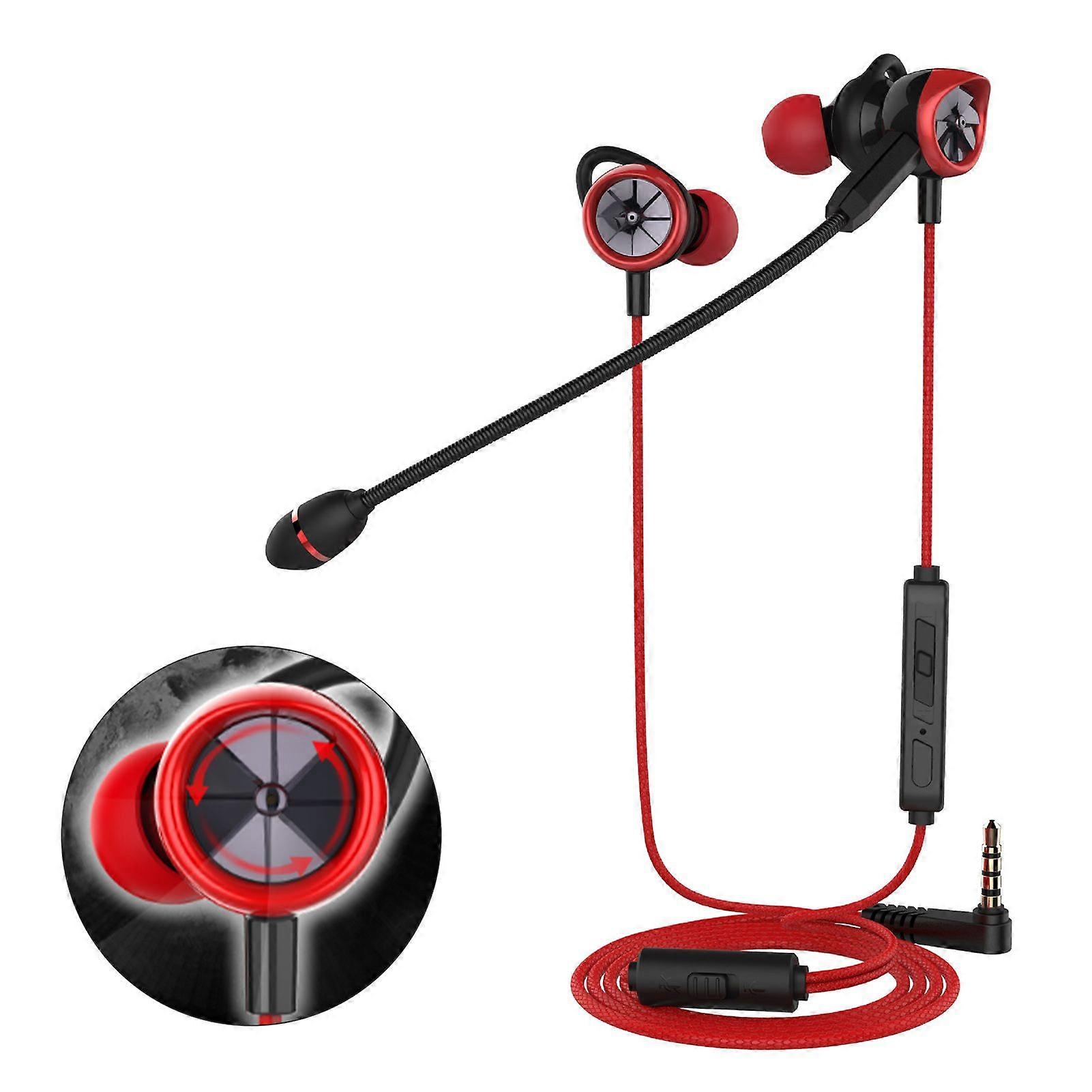 Gaming Earphone Dual Microphone Volume Control Clear Sound Wired Gaming ...