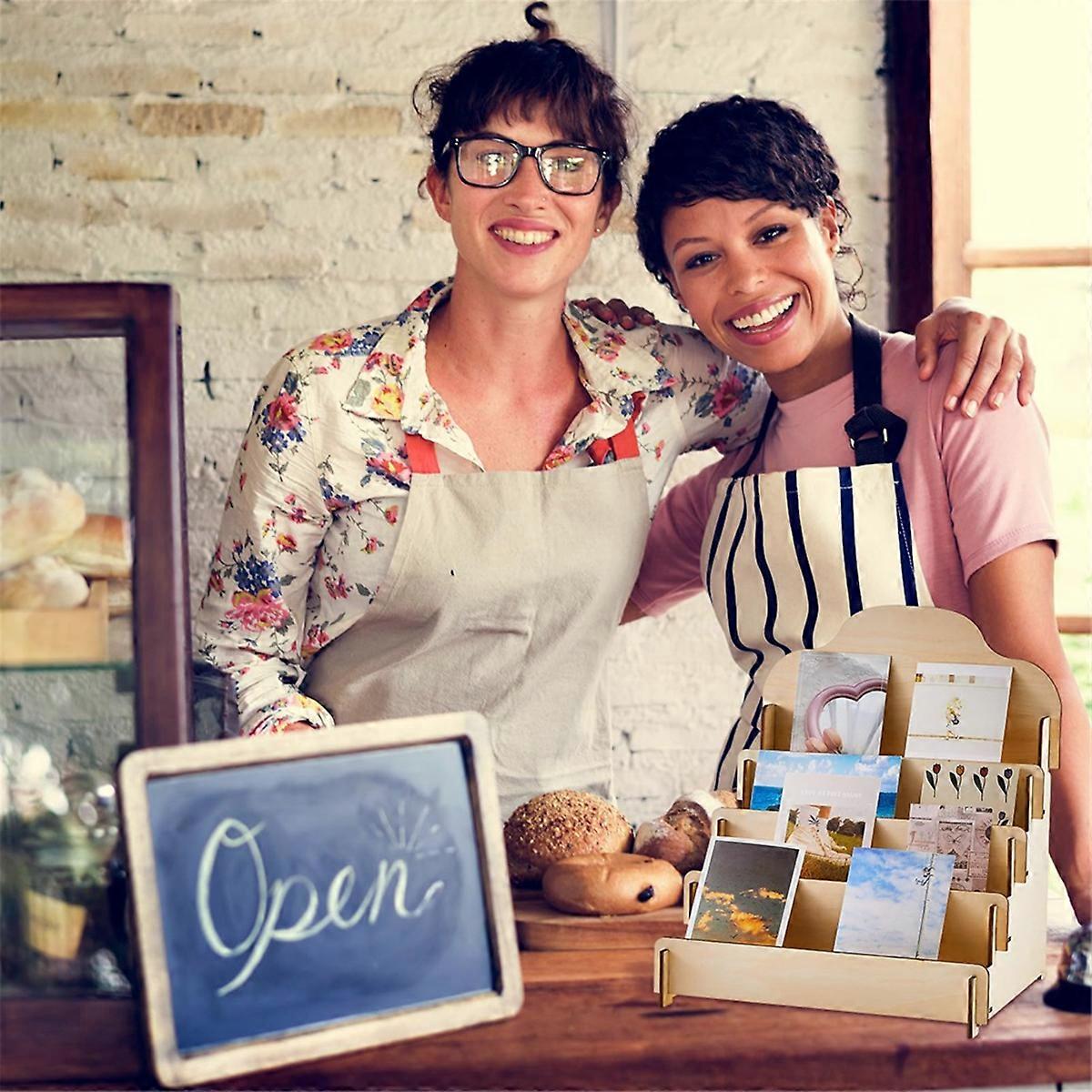 Wooden greeting card display stand Stickers display stand Portable ...