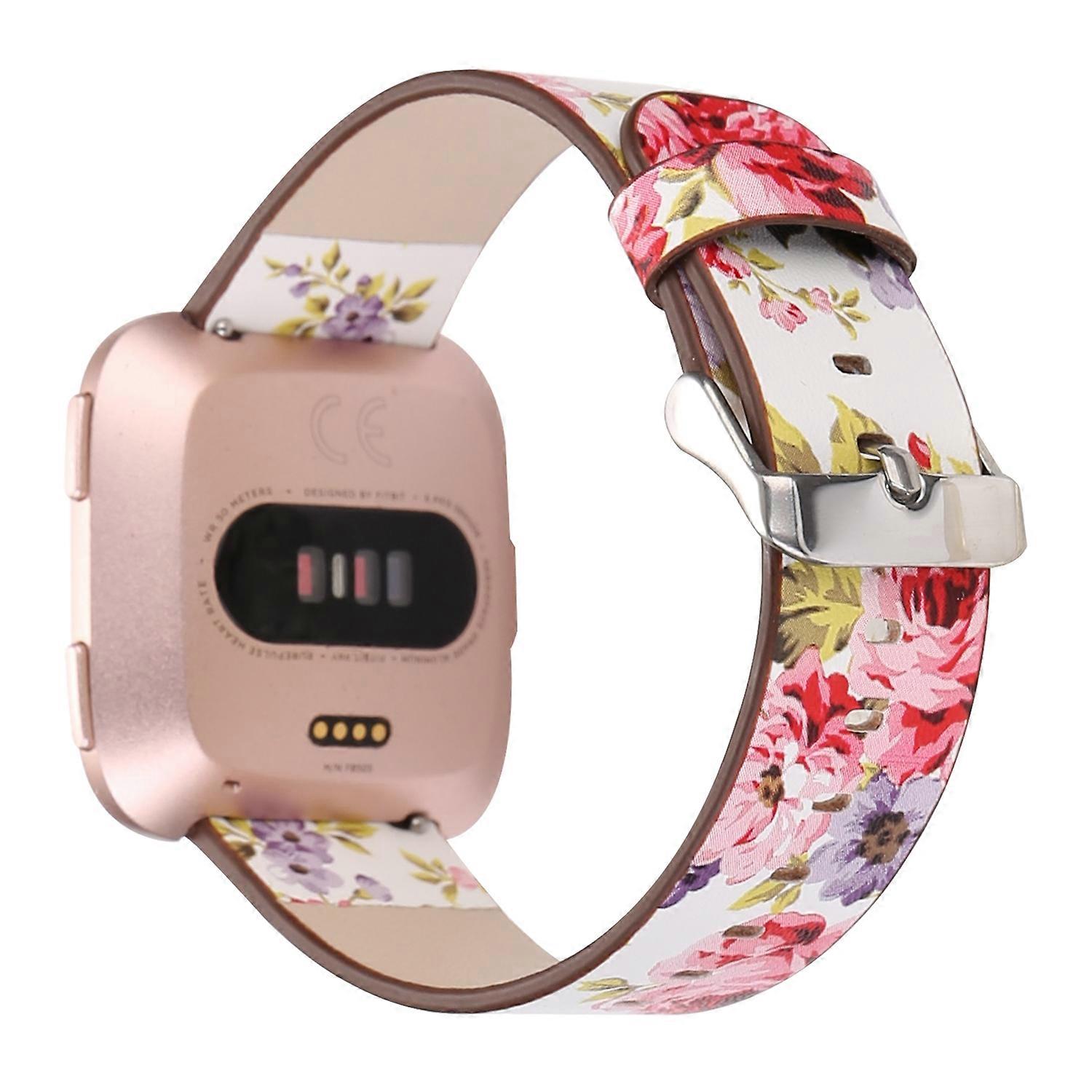 For Fitbit Versa 1 / 2 Flower Pattern Watch Band(White Pink) | Fruugo UK