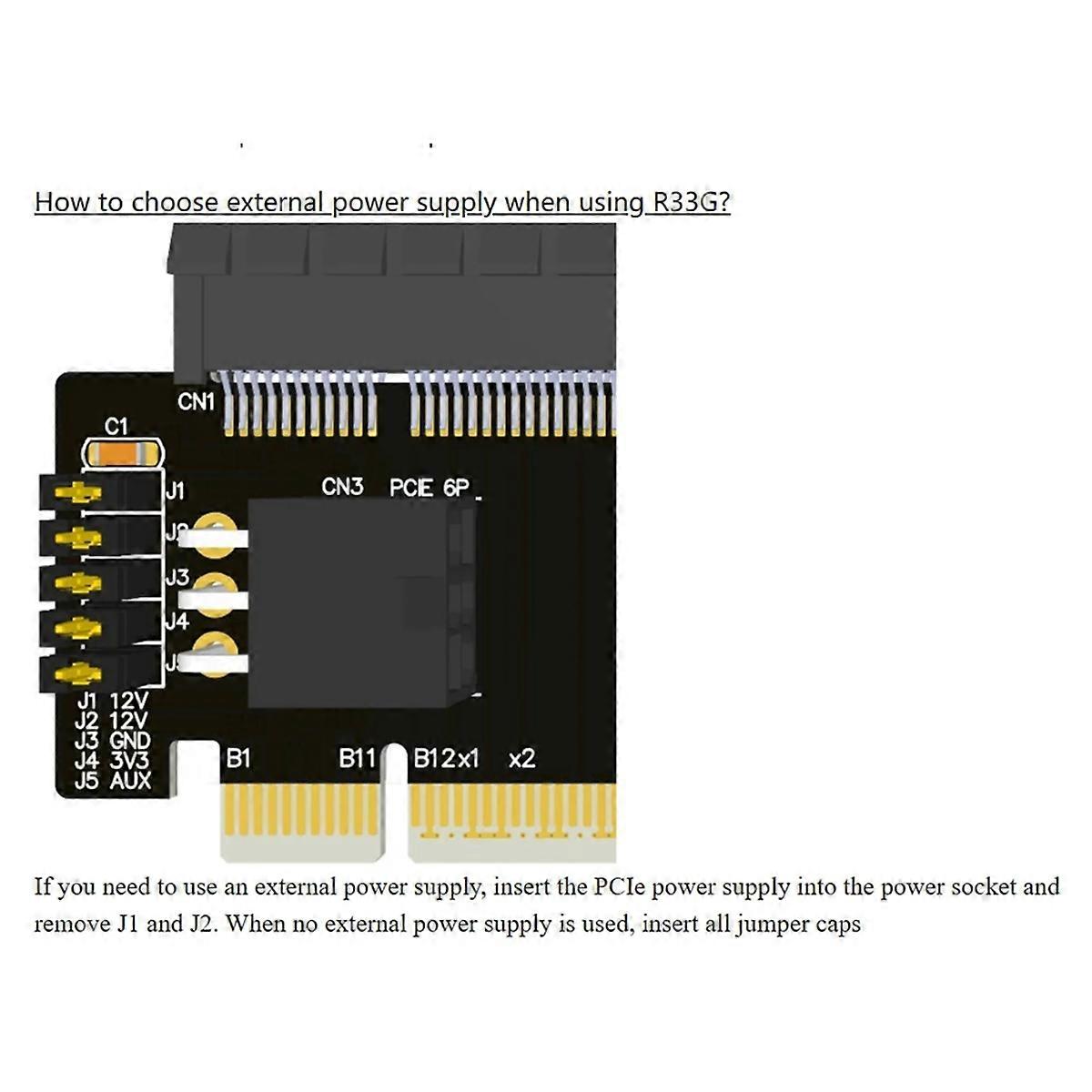 PCI-E X16 Half Height to Full Height Extension Riser Card PCIe 5.0 X16 ...