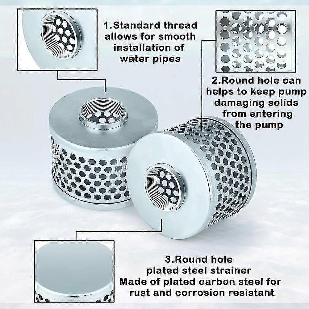 Round Hole Suction Strainer Filter Stainless Steel NPT Thread Hose Water Pump Inlet Strainer for ...