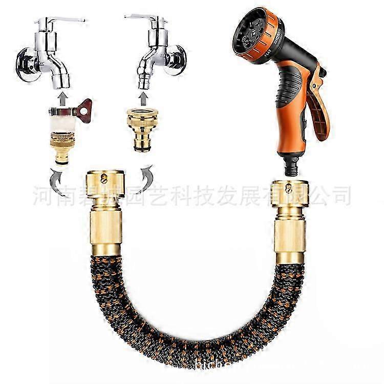 Pocket Hose Copper Bullet Expandable Garden Hose Pattern Thumb Spray 25 ...