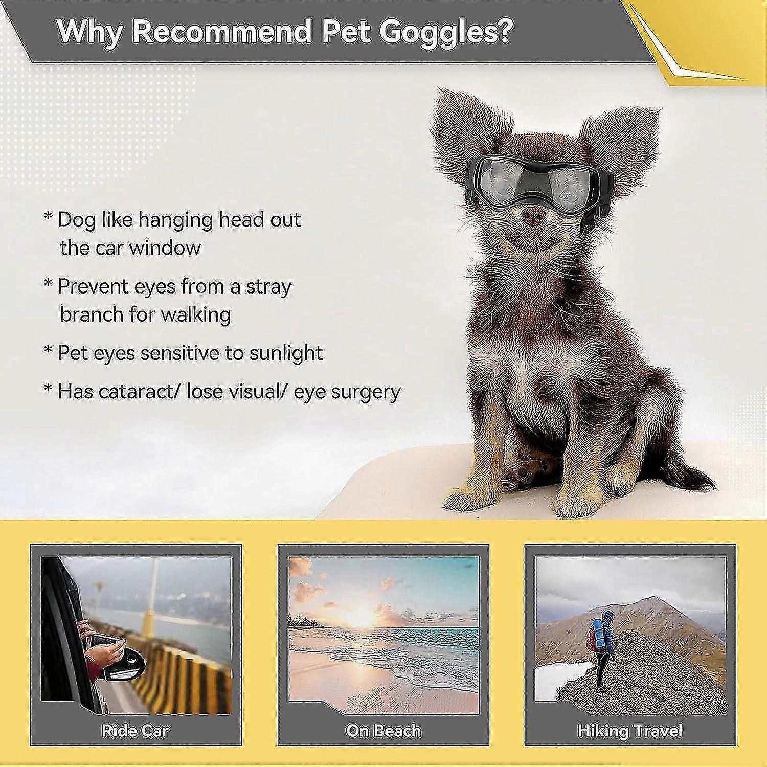 Dog Glasses, Dog Goggles UV Protection Dog Sunglasses Windproof Anti ...
