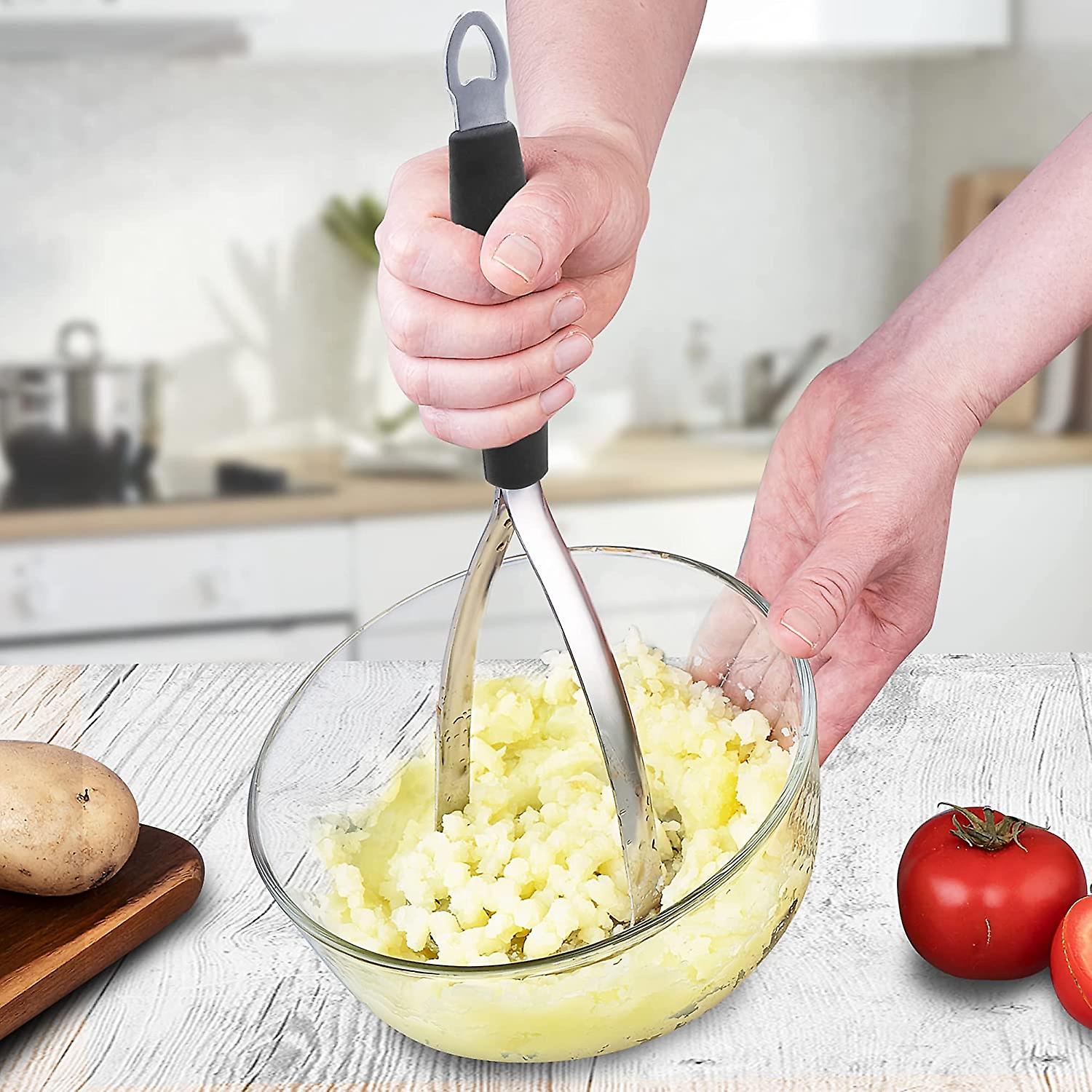 Potato Masher Stainless Steel Hand Plate Food Masher Kitchen Tool For ...