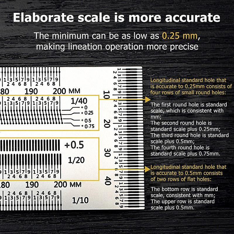 High-precision Scale Ruler T-type Hole Ruler Stainless Steel ...