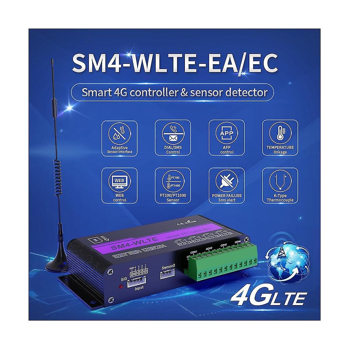 Sm4-wlte 4g Sans Fil Gsm Sms Télécommande Marche / Arrêt 4 Relais ...