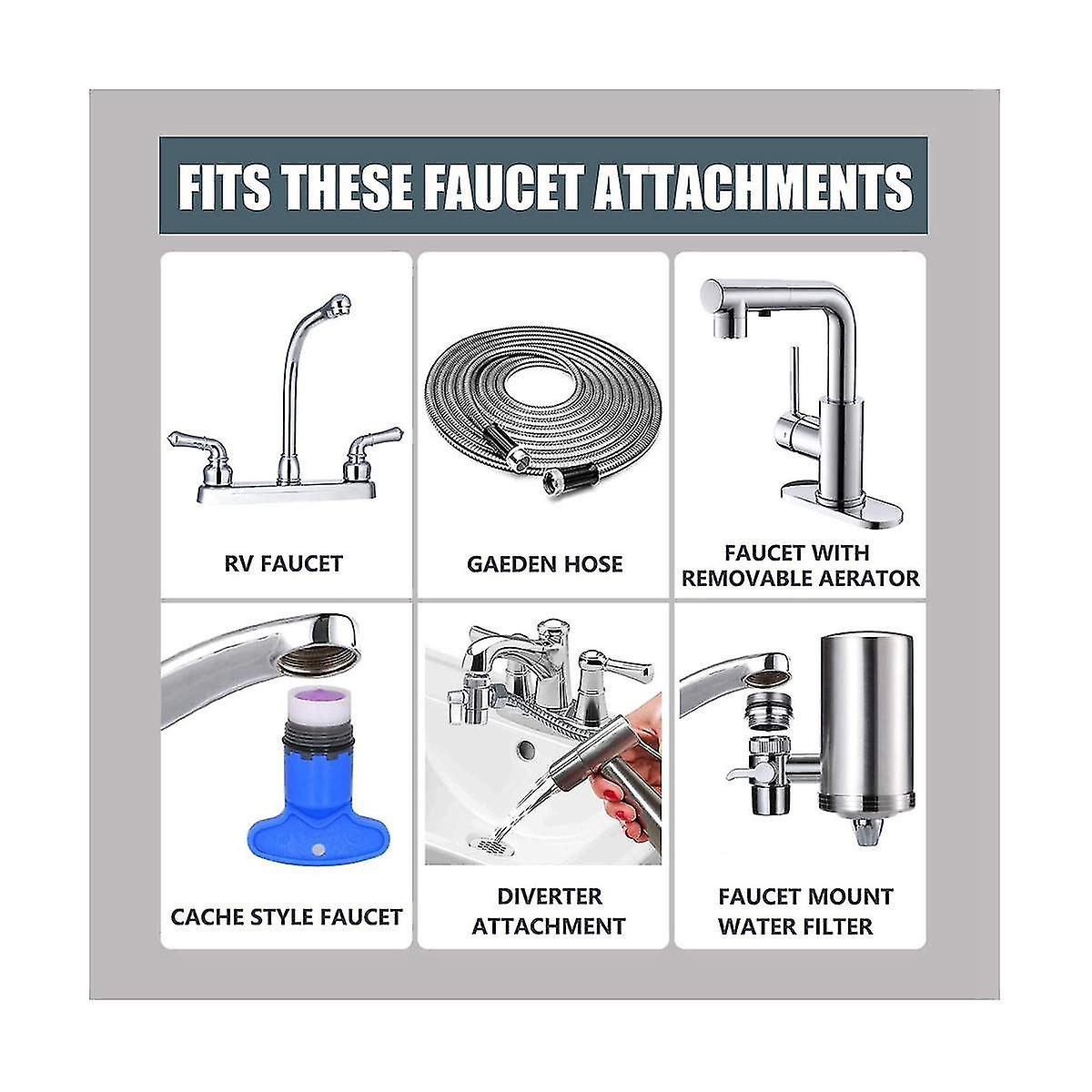 2023-Faucet Adapter Kit Kitchen Male Female Faucet Adapter Sink Brass ...