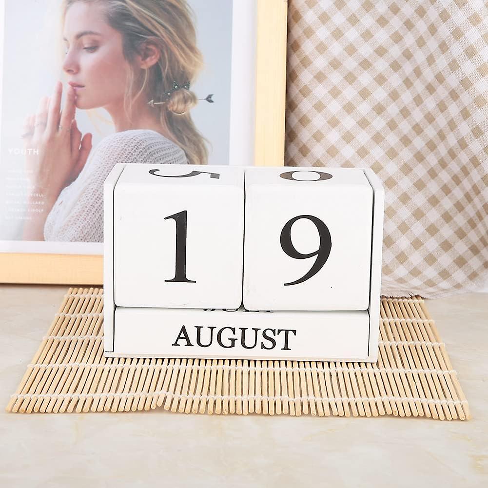 Block Calendar for Desk,Chic Blocks Desktop Perpetual Calendar, Vintage ...