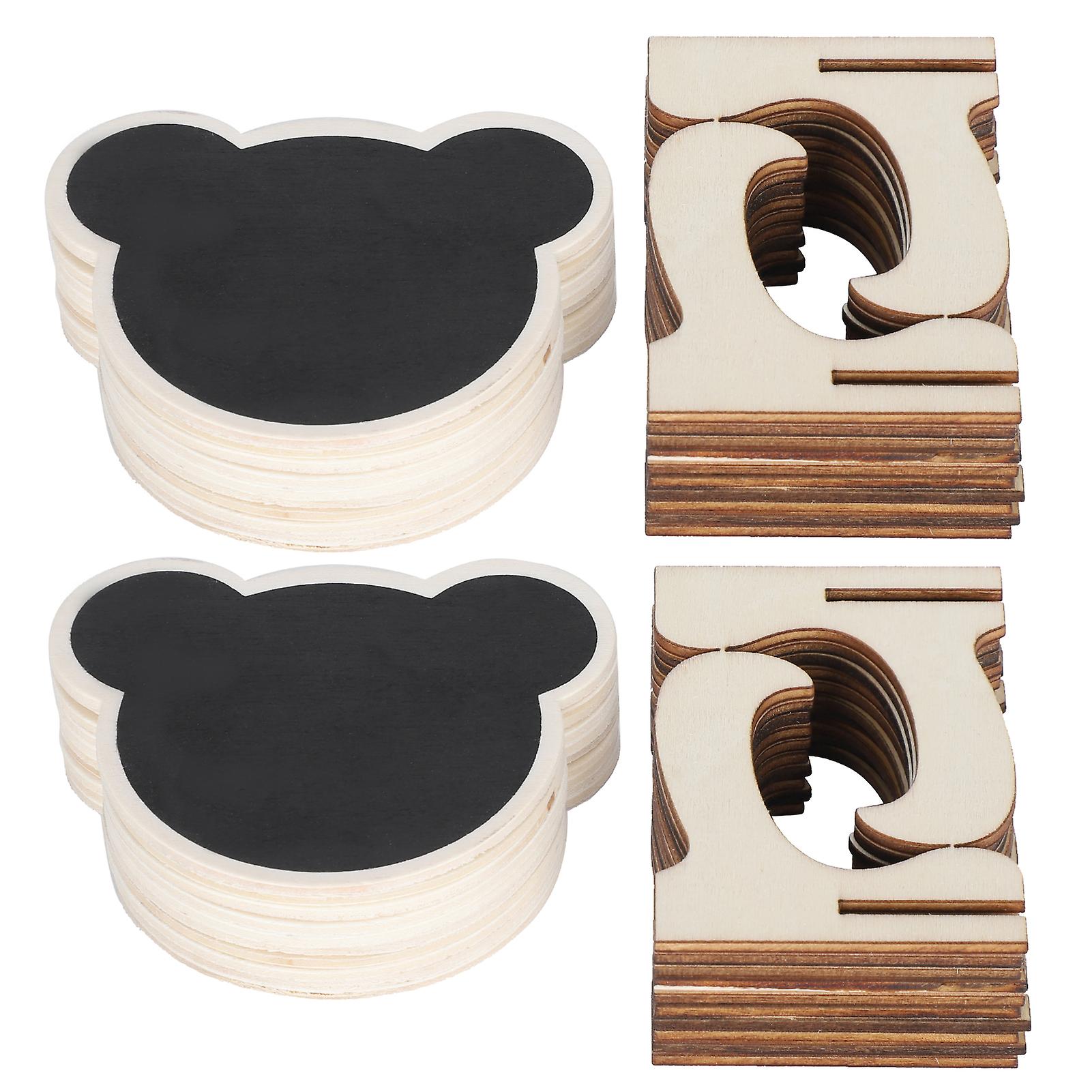 Wood Mini Chalkboard Signs Set of 2 - Small Blackboard Place Cards for ...