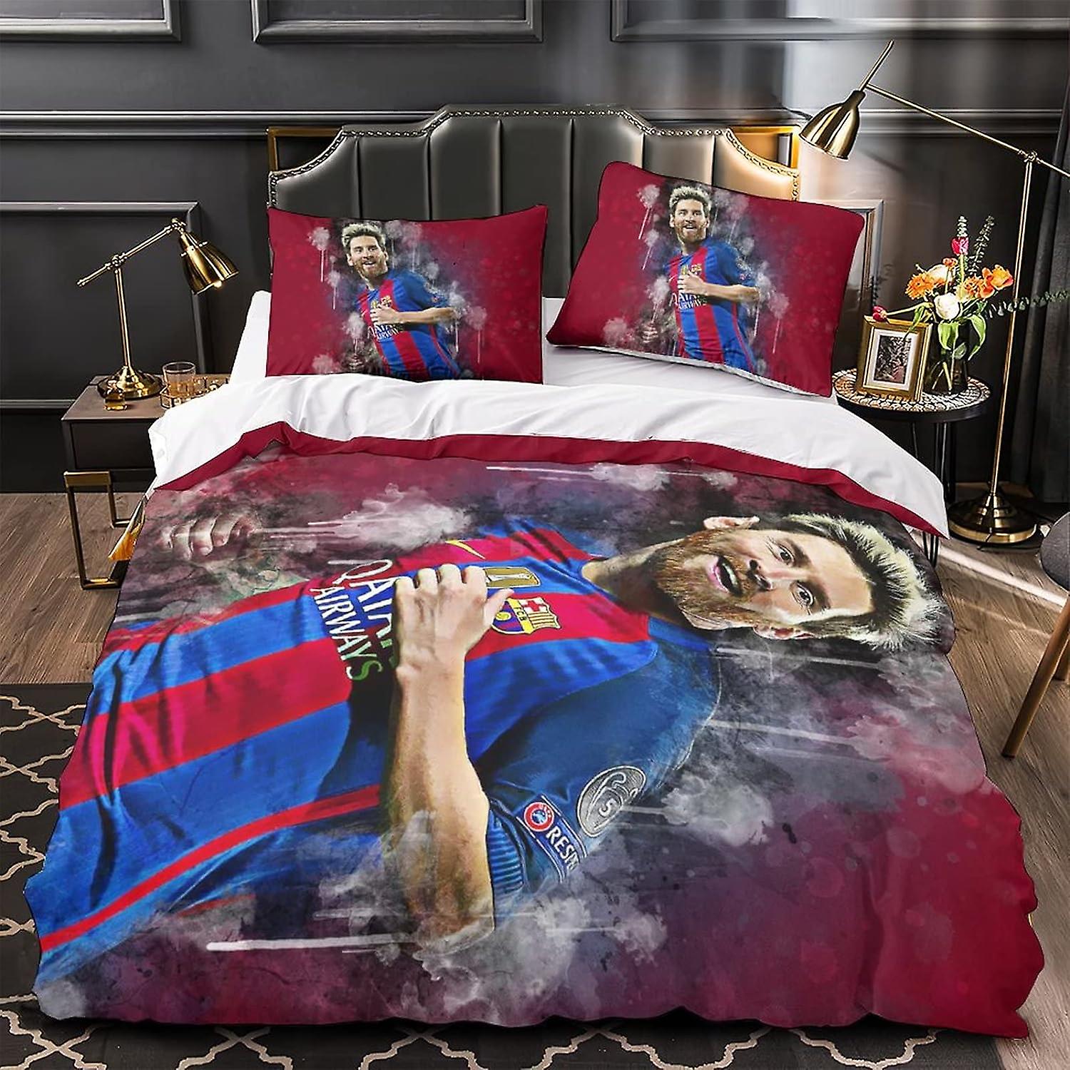 Messi Bedding Set 3D Football Superstars Duvet Cover Set, Soft 100% ...