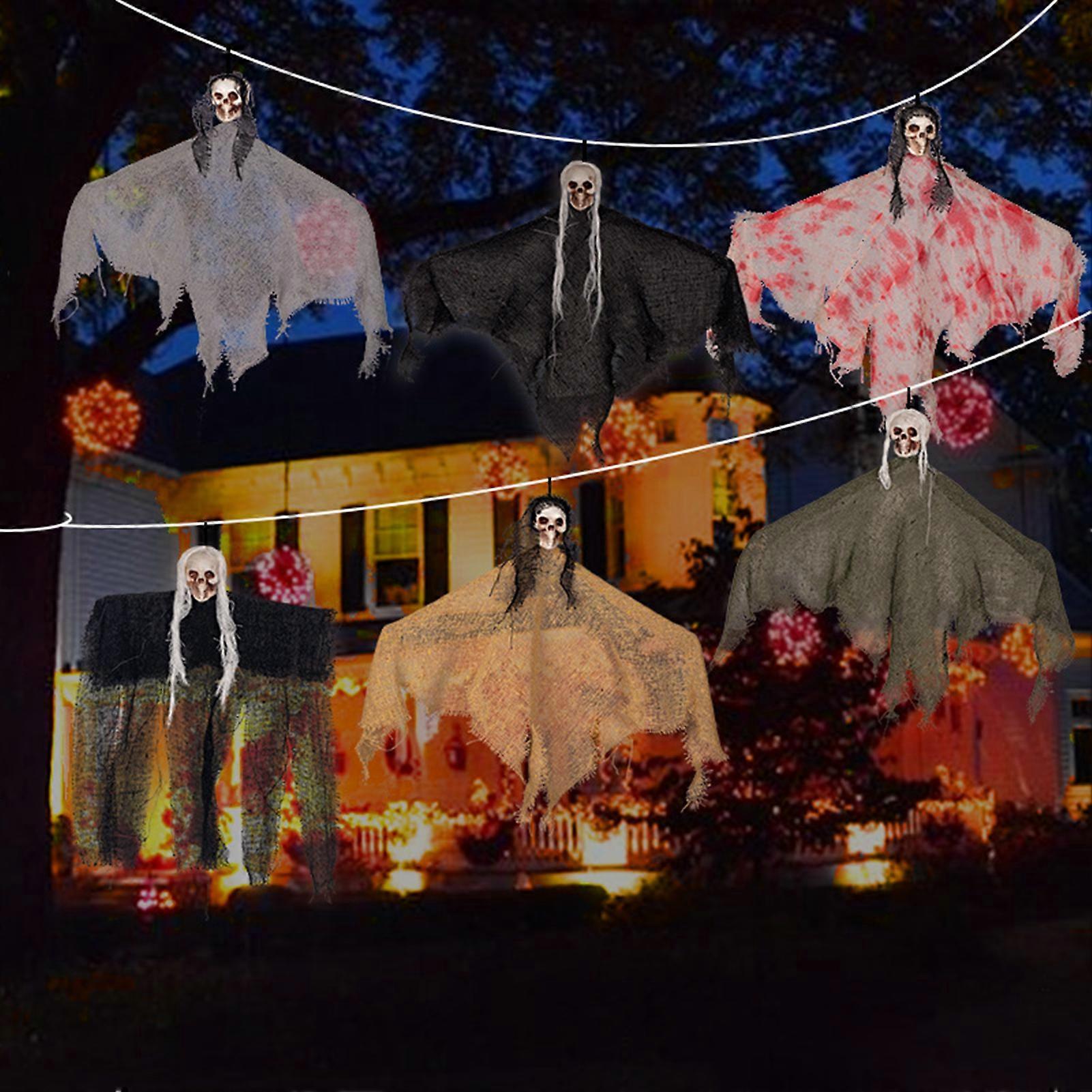 Spooky Halloween Hanging Ghost Realistic with Hanging Rope Ghost Face ...