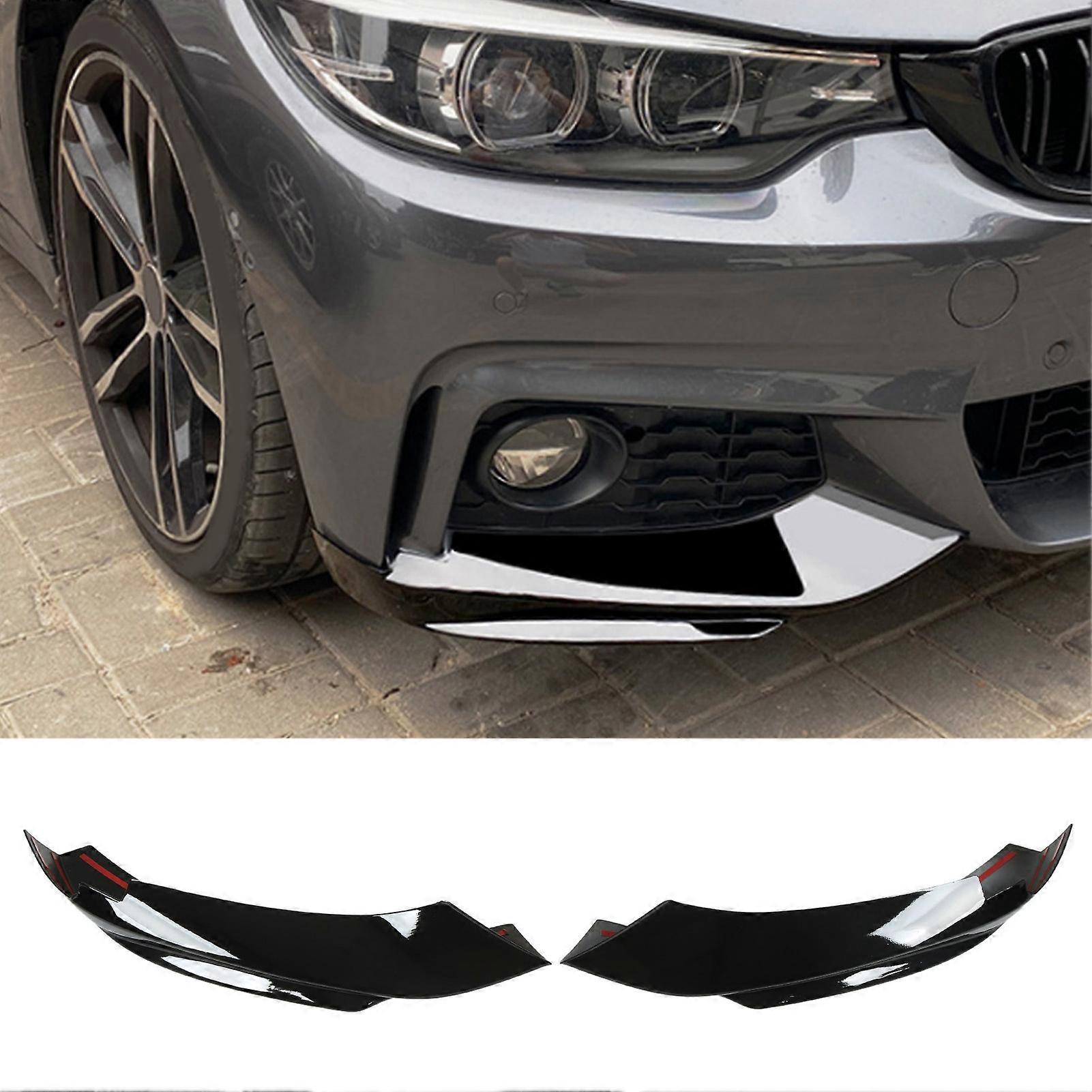 2 Pcs Front Bumper Diffuser Glossy Black Left Right Lip Spoiler ...