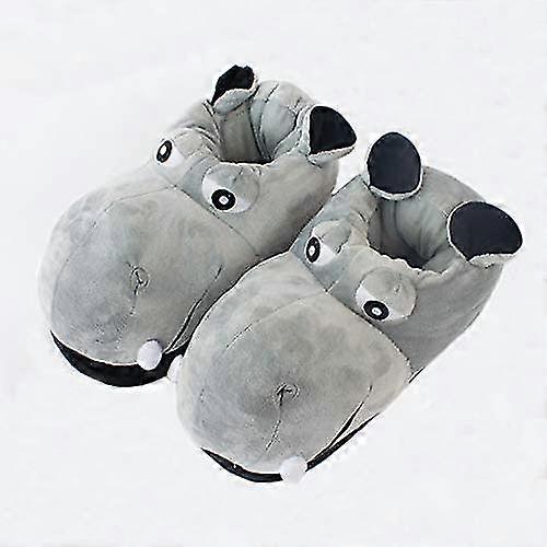 Cotton Slippers Adult Hippo Home Slippers Slippers Plush Animal ...