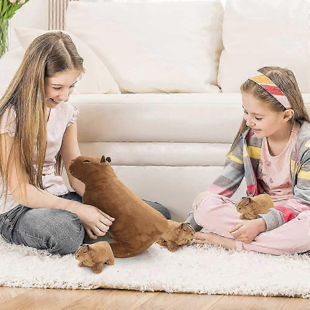 Capybara Stuffed Animal with 4 Baby Rodent Plush Toy, Capybara Wild ...