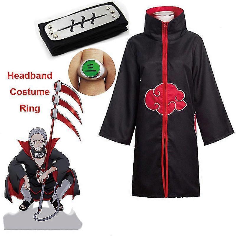 Harajuku Cosplayuchiha Itachi Cosply Costume Headband Necklace Ring ...