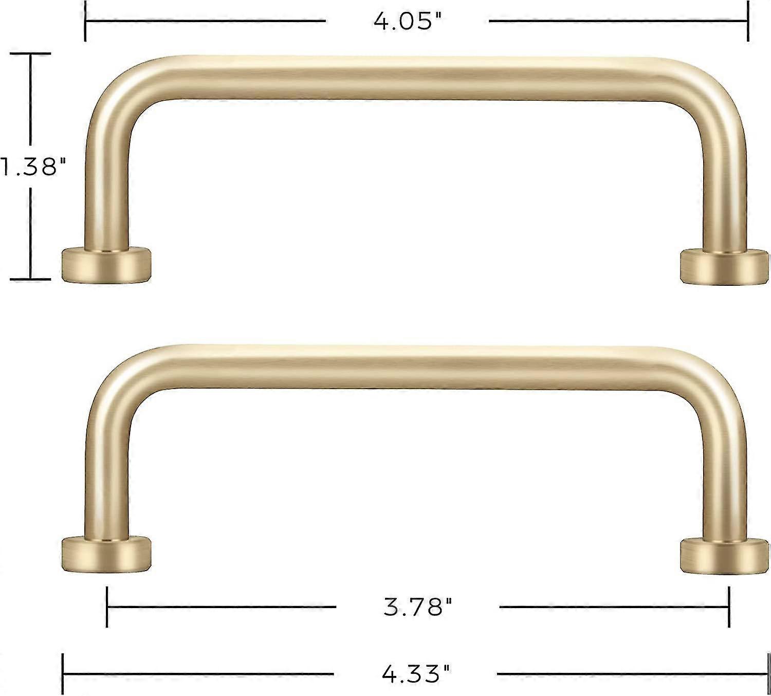 Brass Cabinet Pulls Solid Pure 3.78inch 96mm Hole Center, Drawer And ...