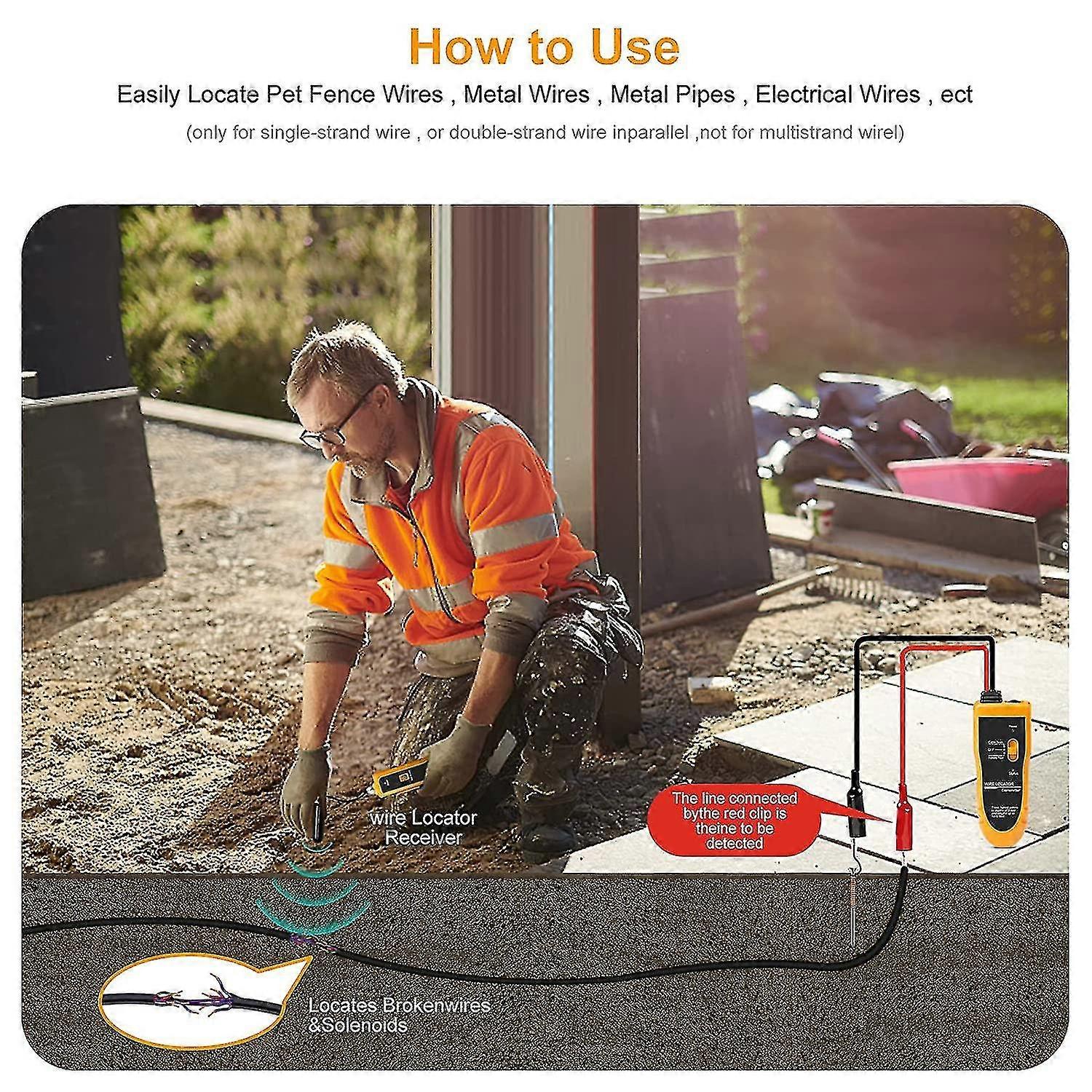 Underground Wire Locator Cable Tester Tracker With Headphones For ...