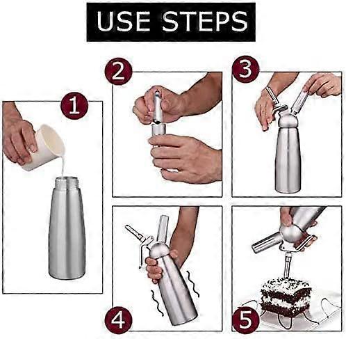 500ML Aluminium Whipped Cream Dispenser with 3 Nozzles - Cream Charger ...