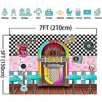 Back to 50's Sock Hop Photography Backdrop Vinyl 7x5ft for 1950s Rock ...